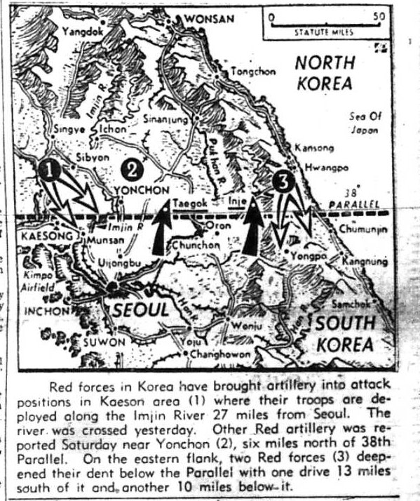 The Charlotte News - Maps of Korean War Published in 1950