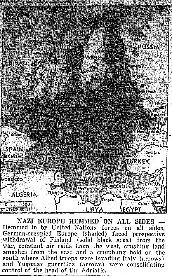 Map of Europe, published September 18, 1943